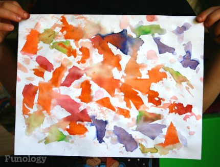 Tissue paper painting craft project